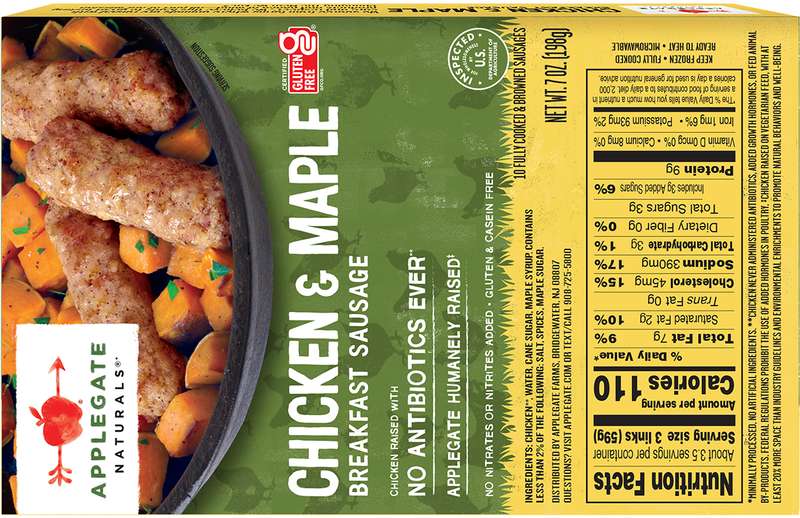 Products - Breakfast Sausage - Natural Chicken and Maple Breakfast Sausage - Applegate